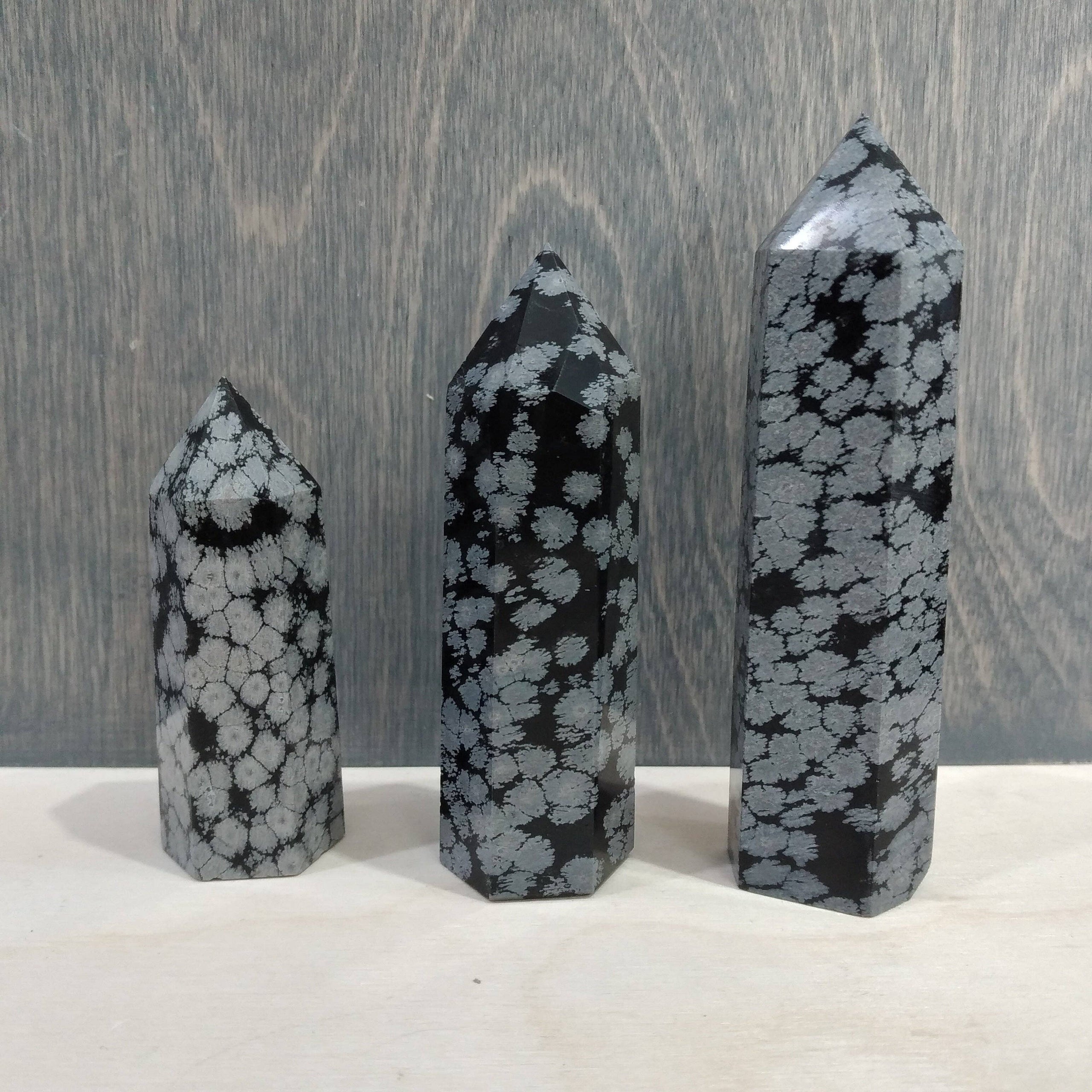 Snowflake Obsidian Obelisk Tower | Rose & Co.
